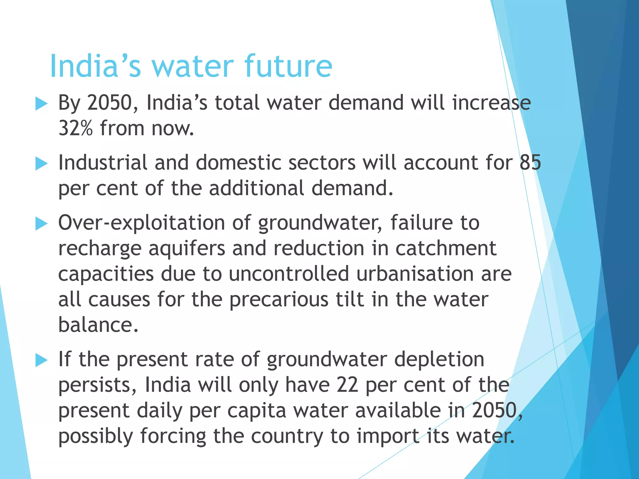 Water availability: global and indian scenarios | PPTX