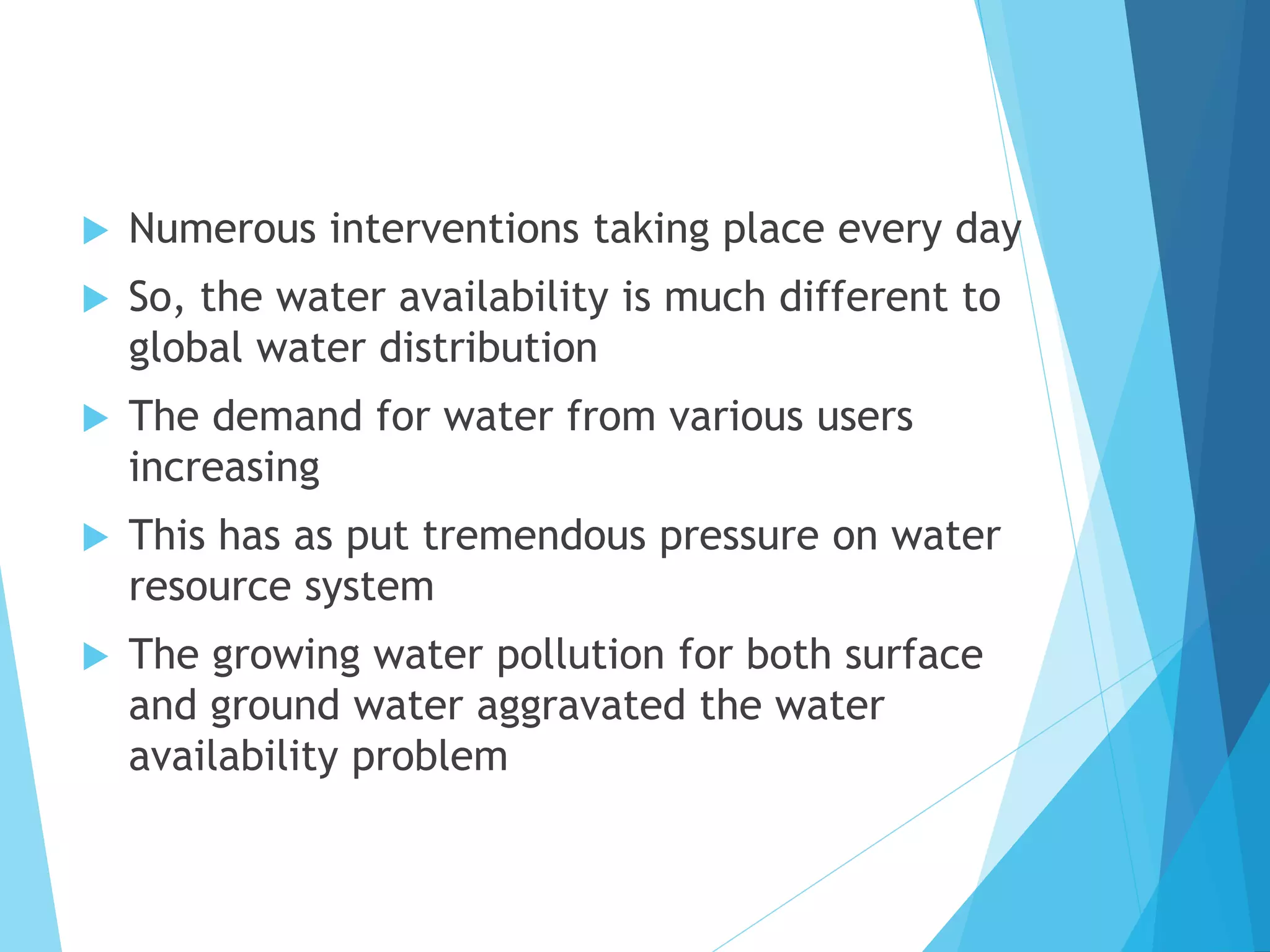 Water availability: global and indian scenarios | PPTX