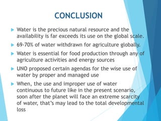 Water availability: global and indian scenarios | PPTX