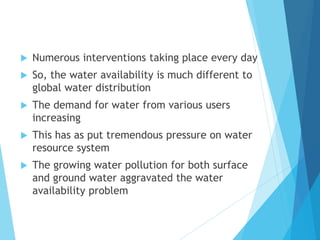 Water availability: global and indian scenarios | PPTX