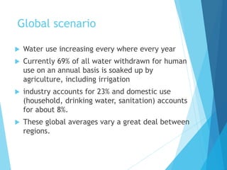 Water availability: global and indian scenarios | PPTX