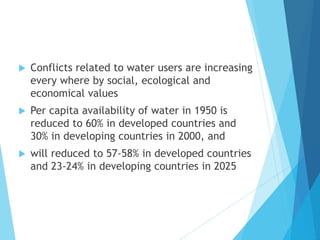 Water availability: global and indian scenarios | PPTX
