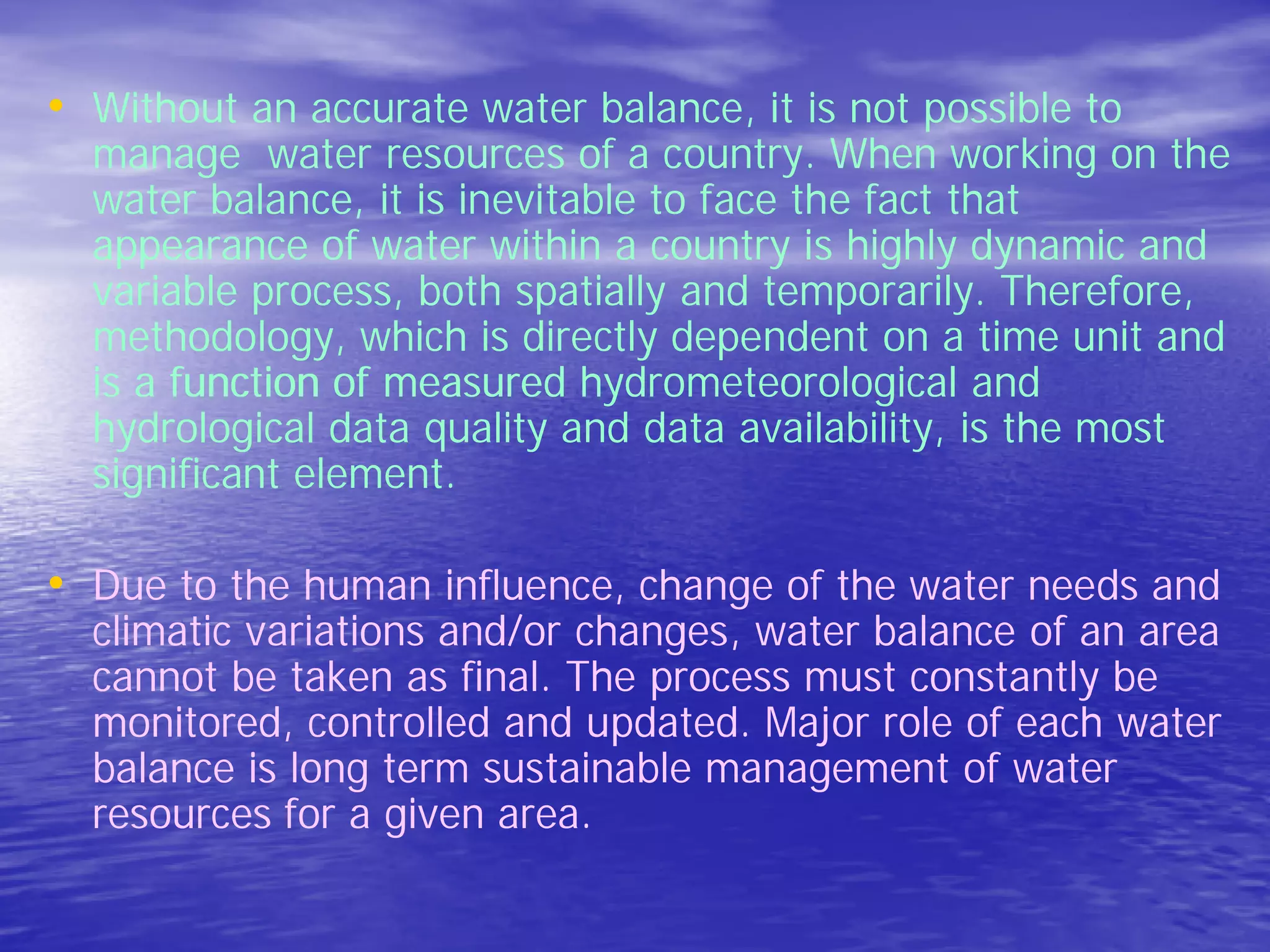 Water Balance Analysis | PDF
