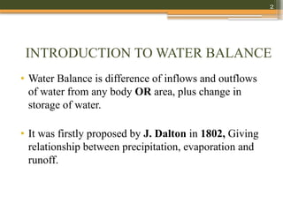 Water Balance techniques used in agrometeorology.pptx