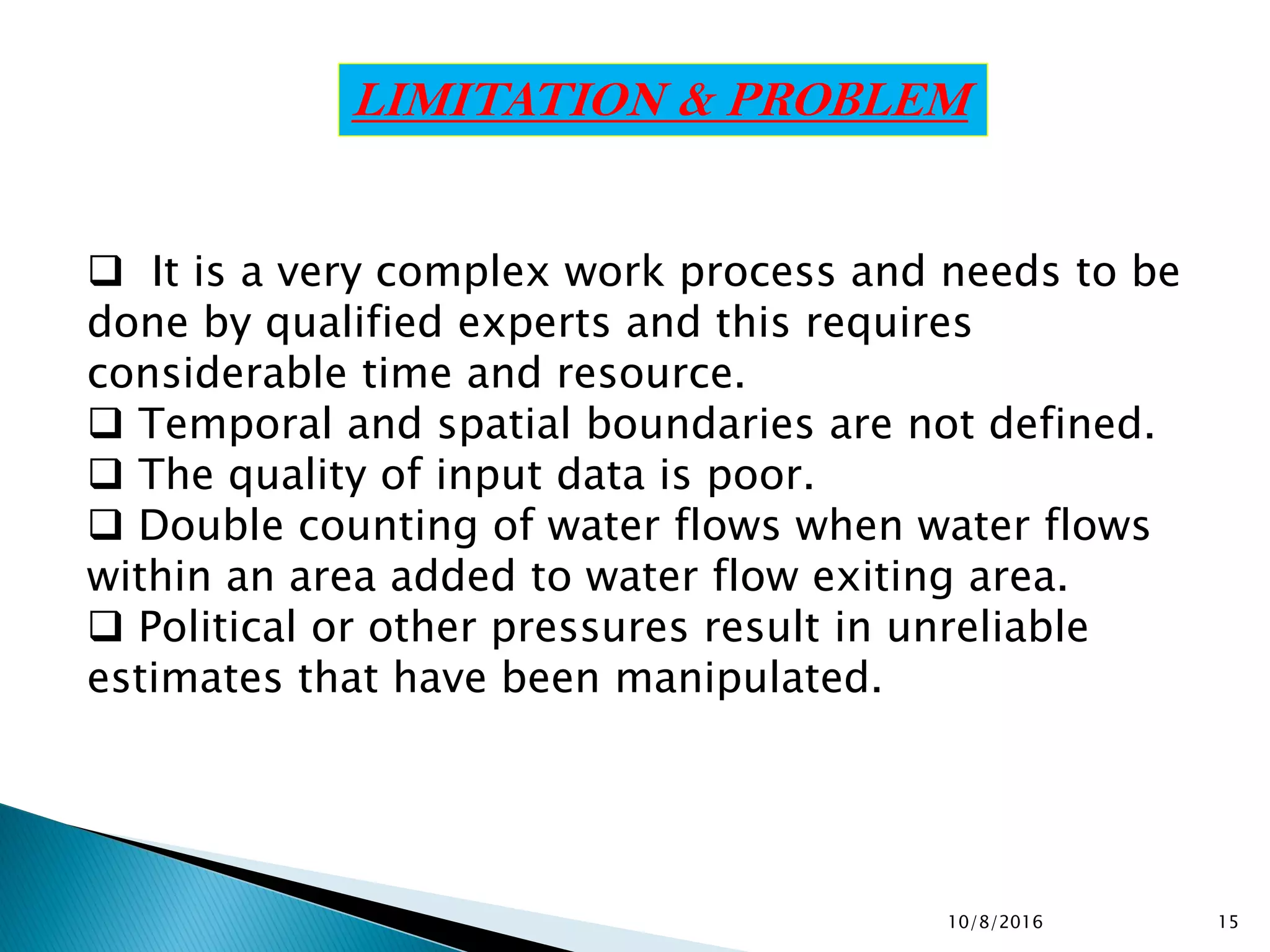 Water balance calculation | PDF
