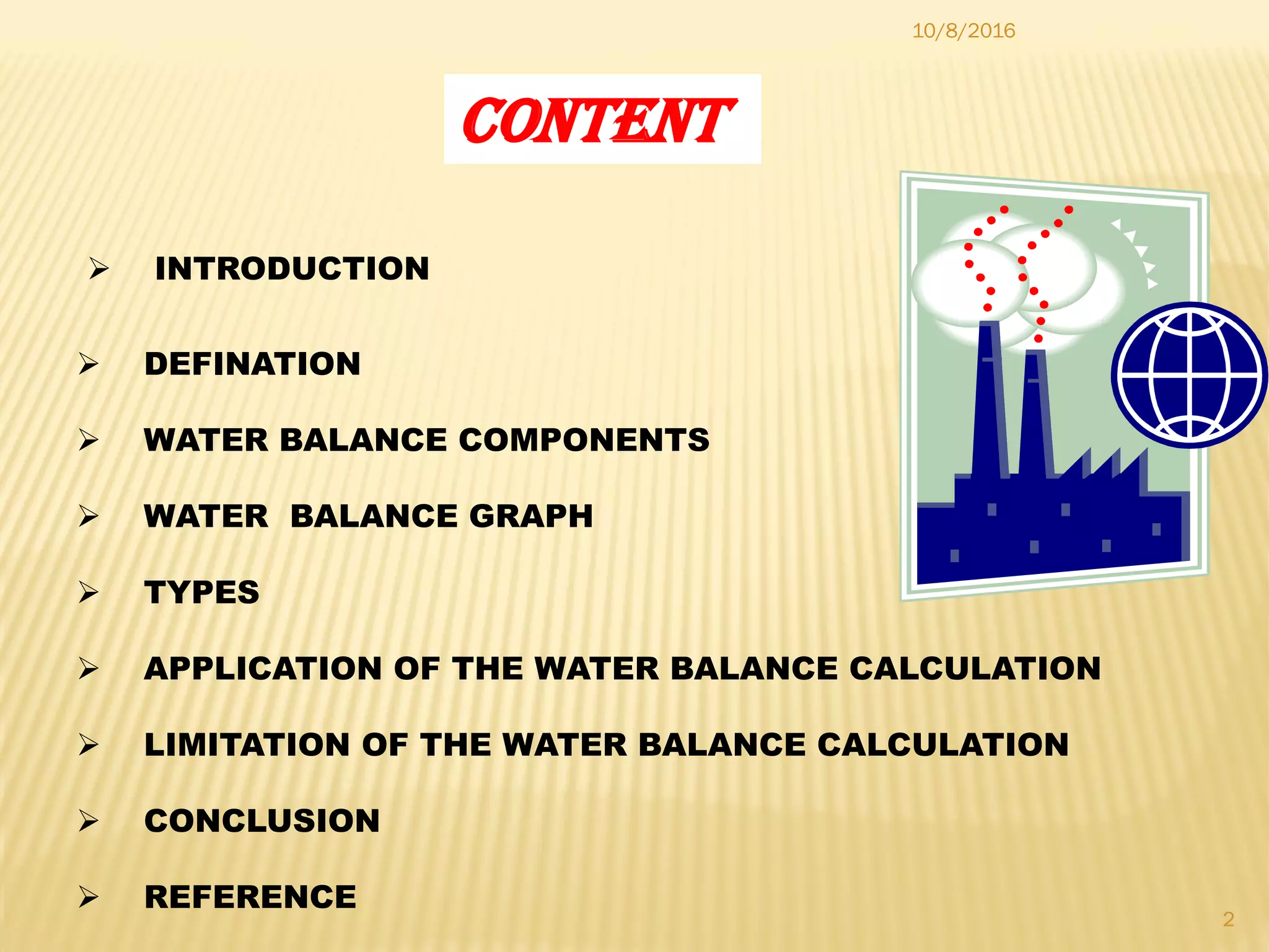 Water balance calculation | PDF