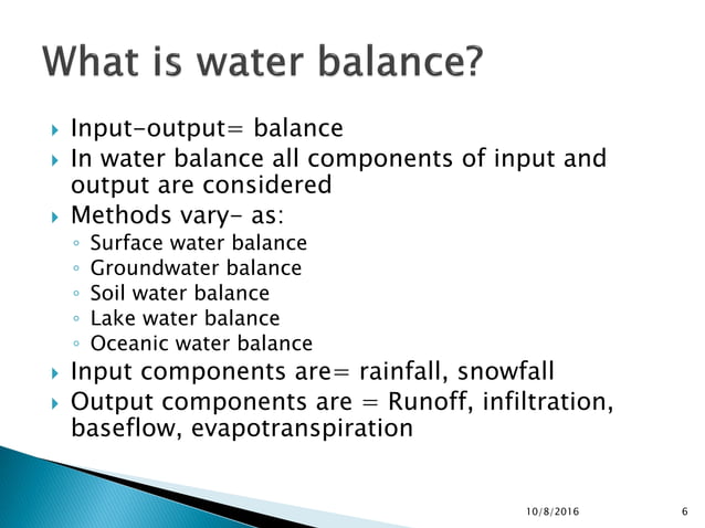 Water balance calculation | PDF | Chemistry | Science