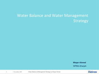Water balance & management | PPT