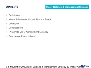 Water balance & management | PPT