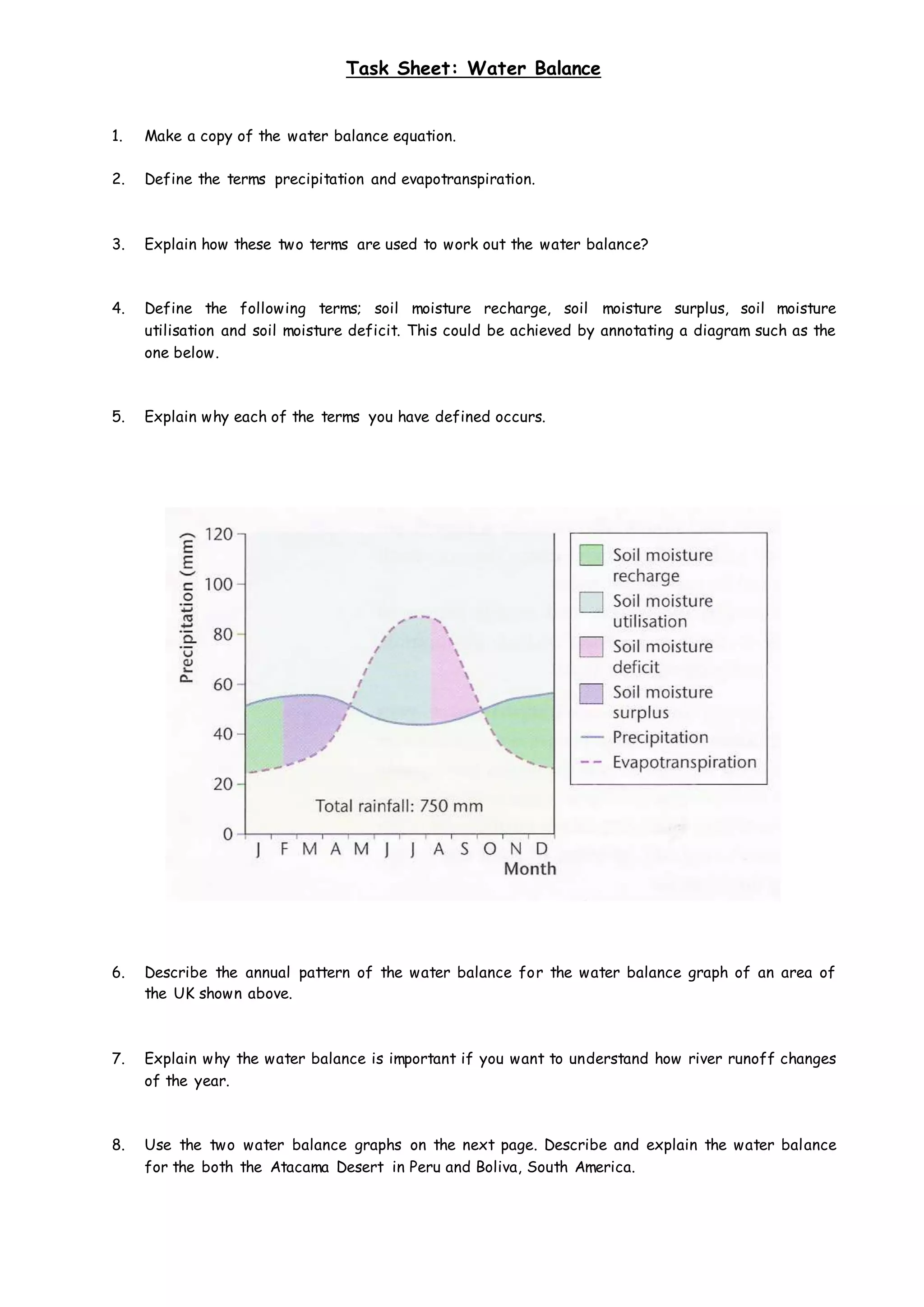 Water Balance Task Sheet VLE | DOC