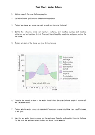 Water Balance Task Sheet VLE | DOC