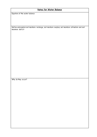 Water Balance Task Sheet VLE | DOC