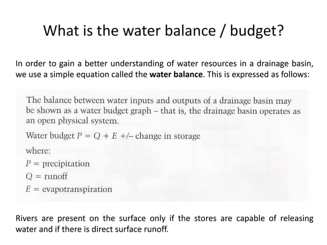 Water Balance VLE | PPTX