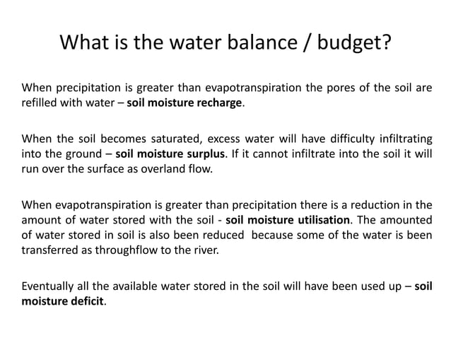 Water Balance VLE | PPTX
