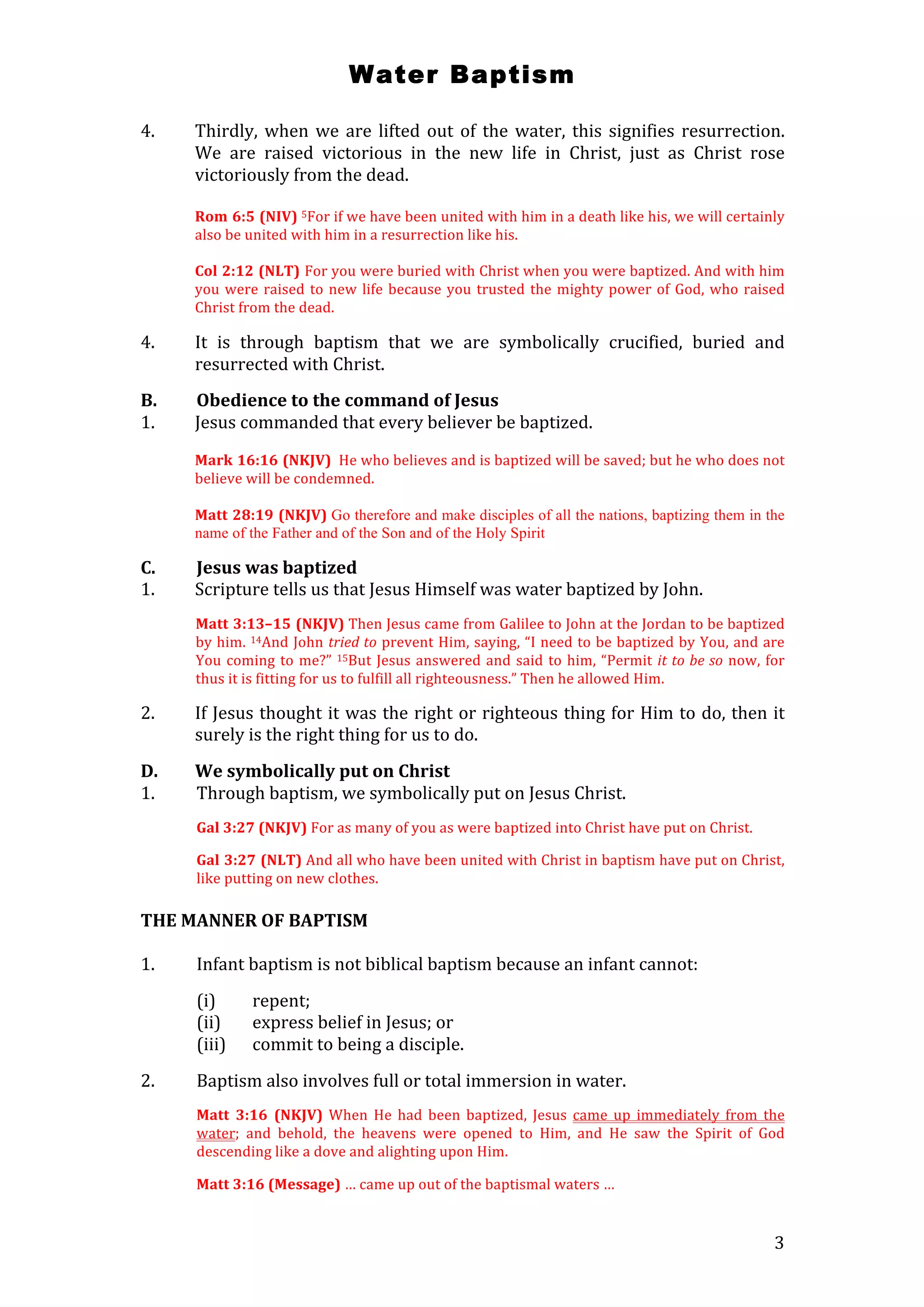 Water baptism | PDF