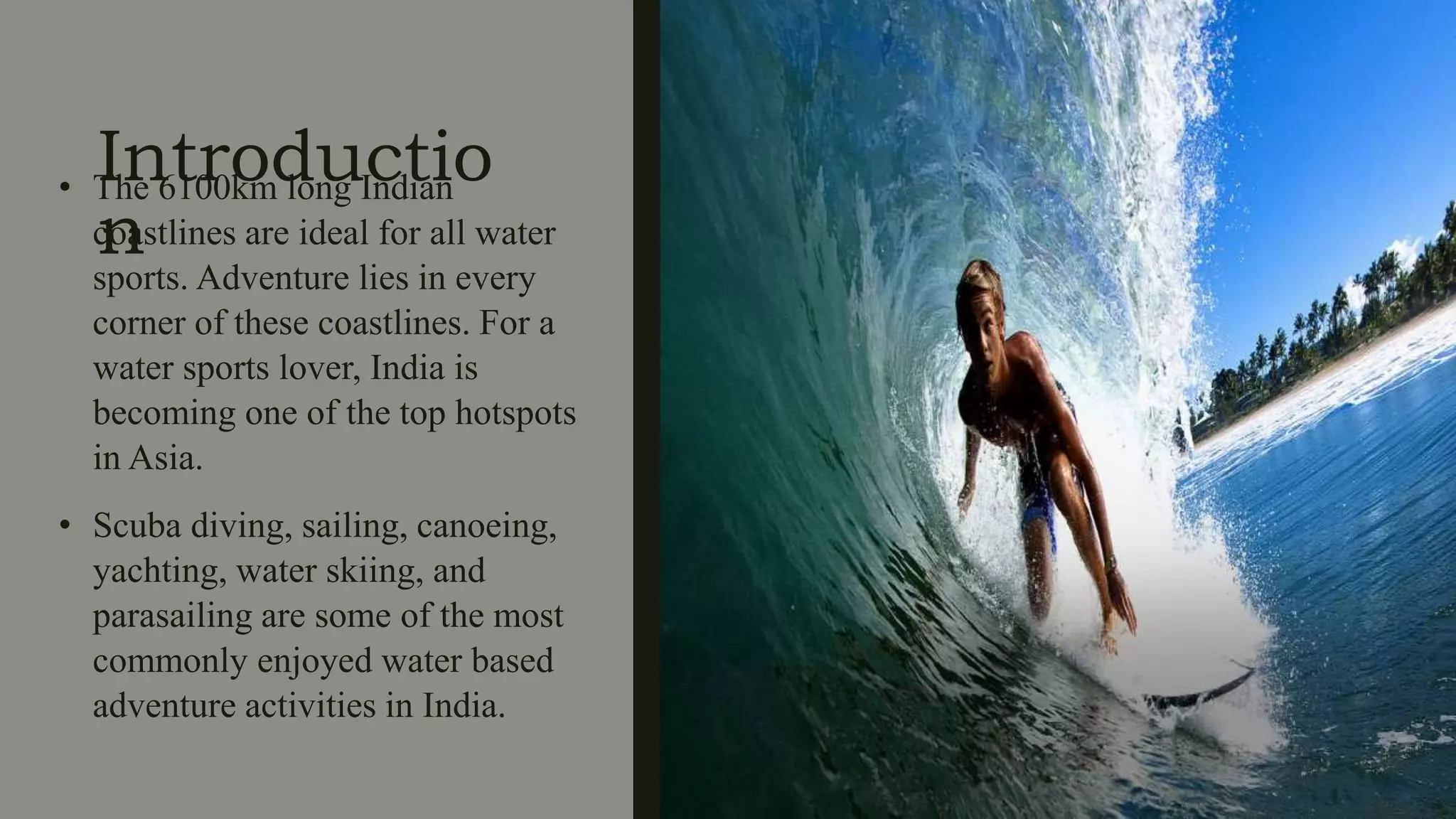 Water based adventure sports in India | PPTX