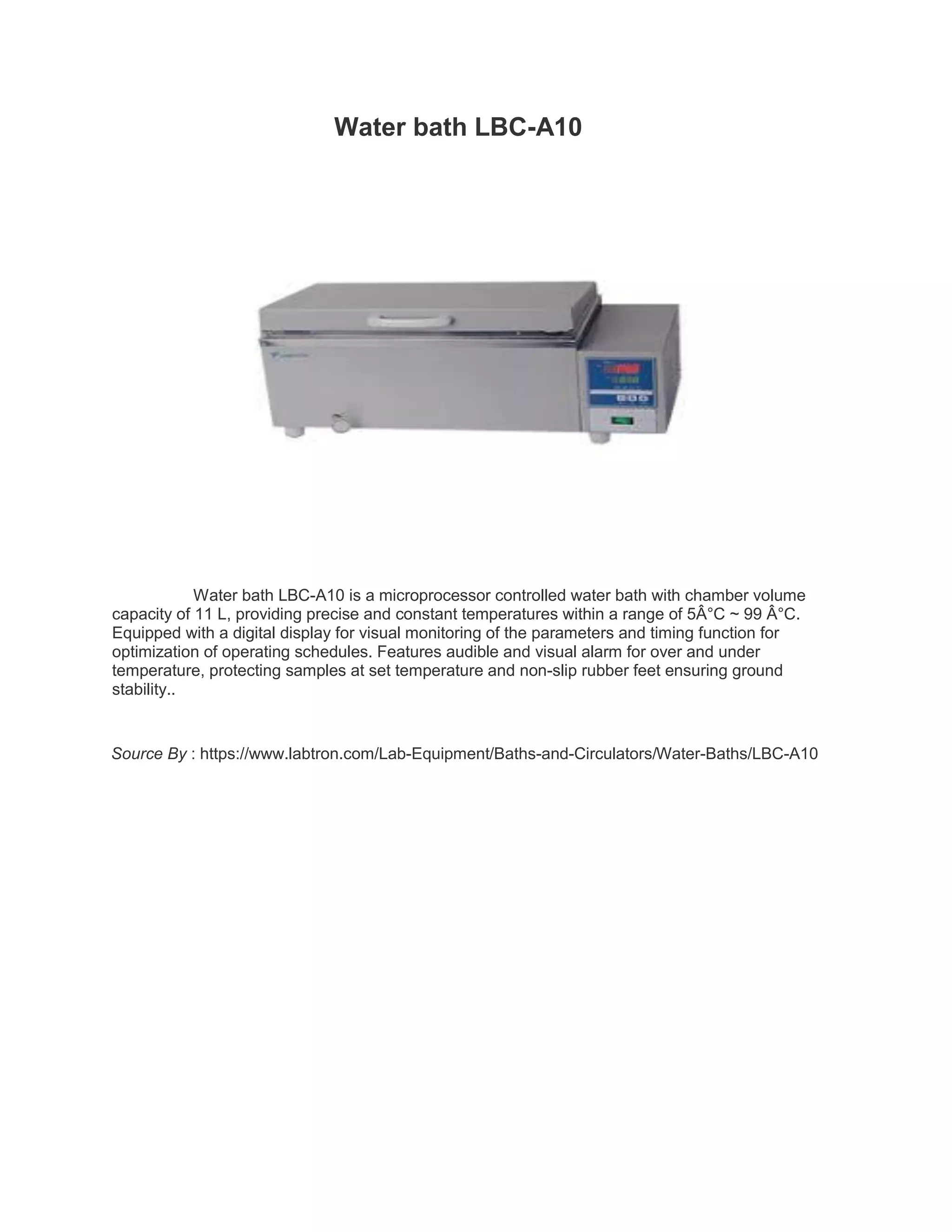 Water bath lbc a10 | PDF