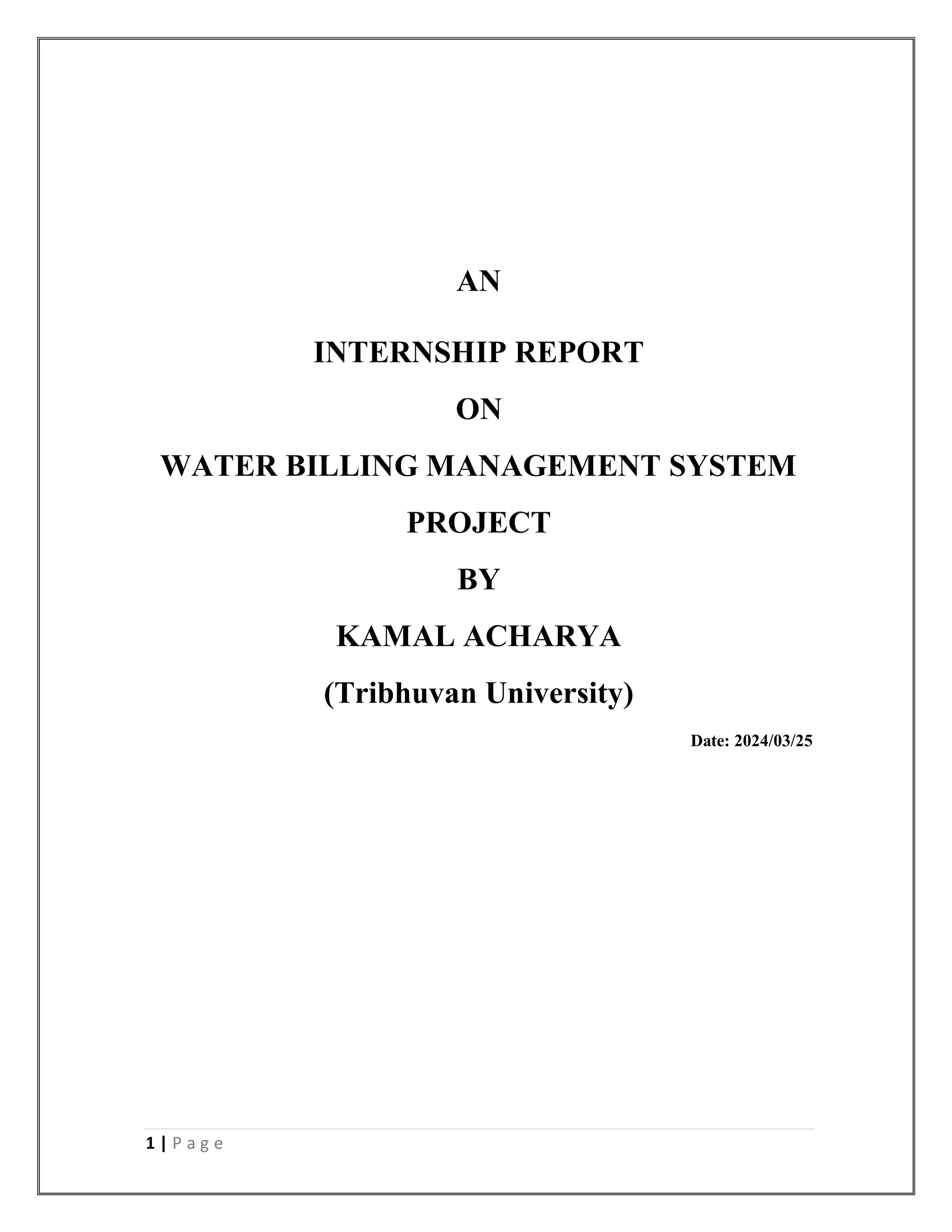 Water billing management system project report.pdf