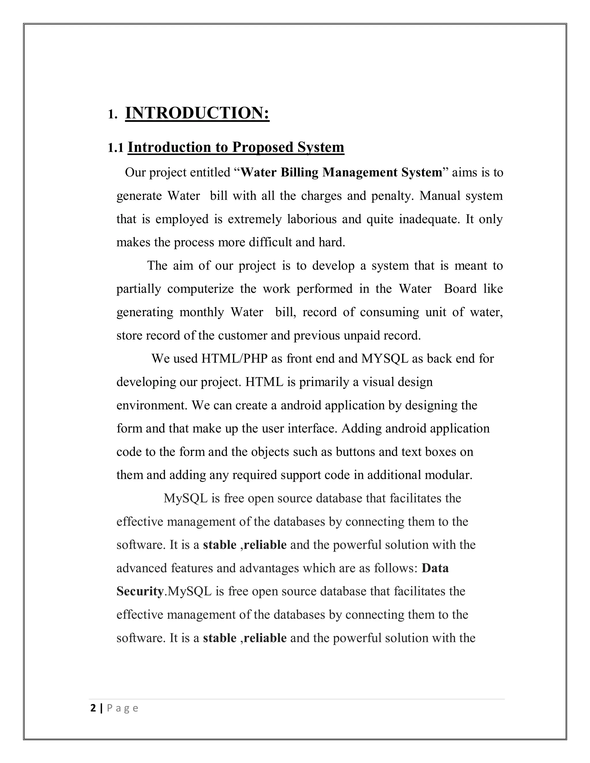 Water billing management system project report.pdf