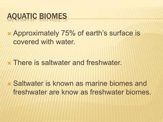 Water biomes and succession | PPTX | Biological Sciences | Science