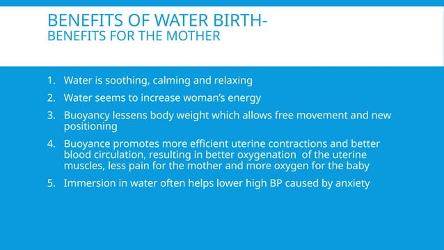 Water birth and its benefits and risk.pptx