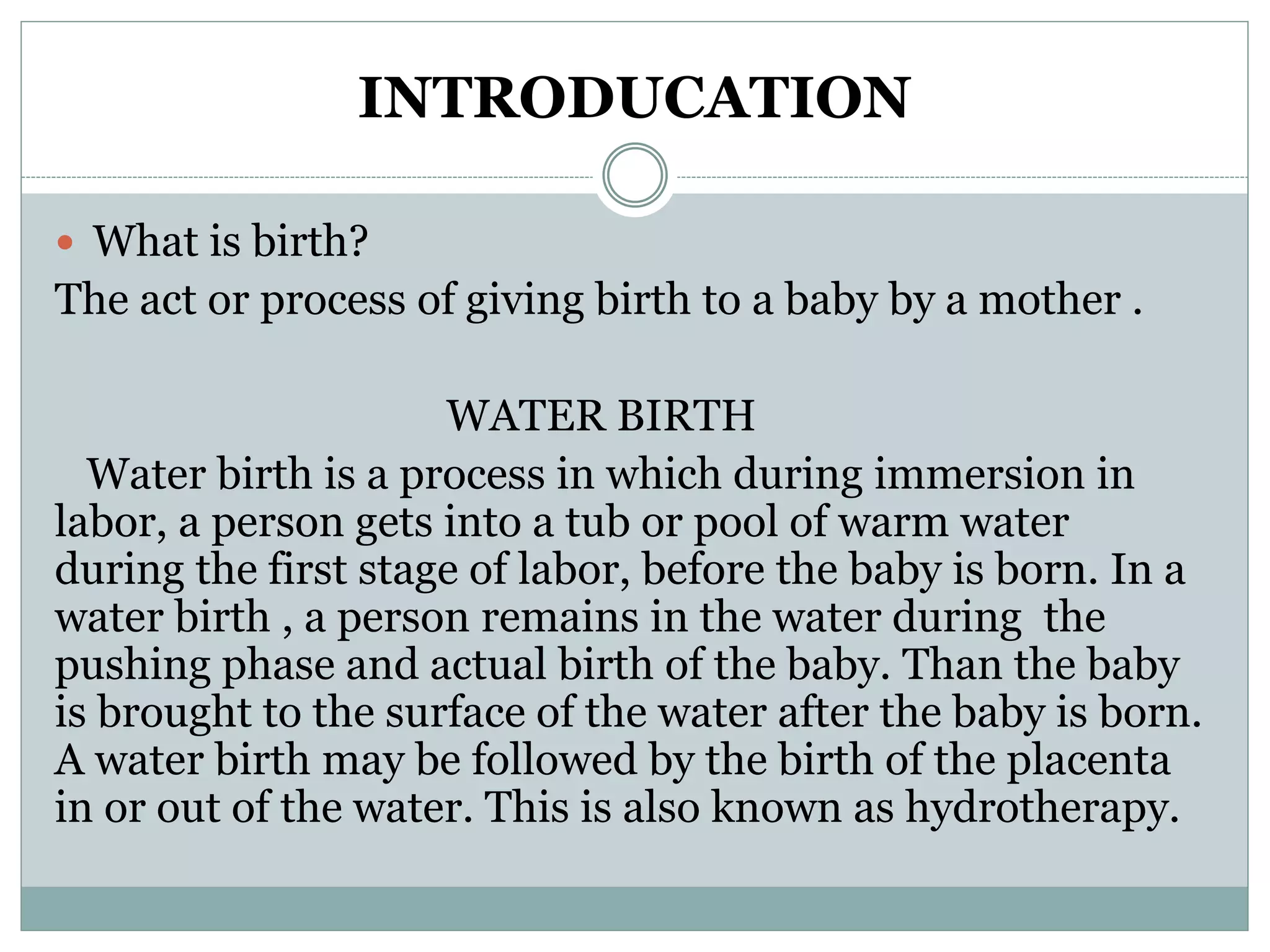 Water birth delivery PPT.pptx
