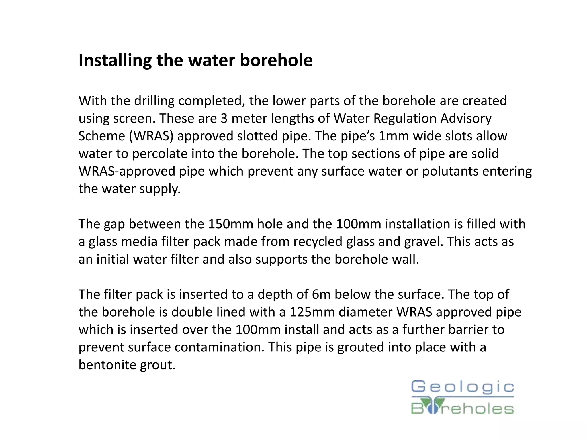 Water borehole drilling and installation | PPTX