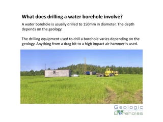 Water borehole drilling and installation | PPTX