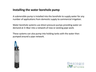 Water borehole drilling and installation | PPTX