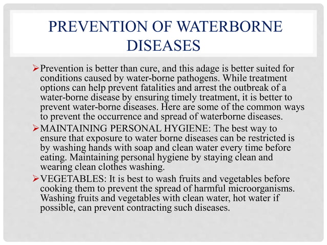 WATERBORNE DISEASES AND PREVENTION | PDF