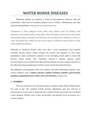 Water borne diseases | PDF
