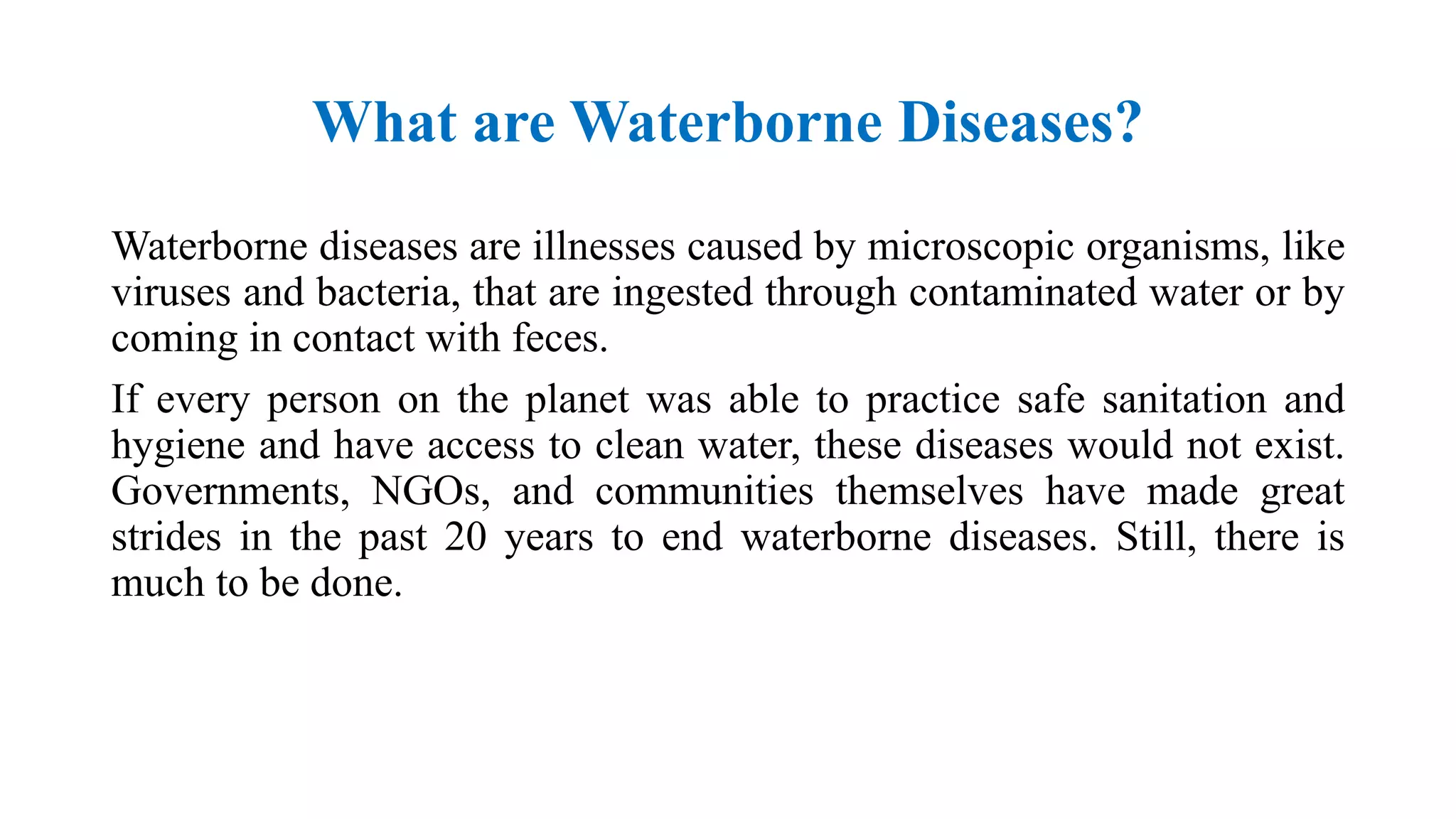 Water-Borne Diseases and its Prevention | PPTX