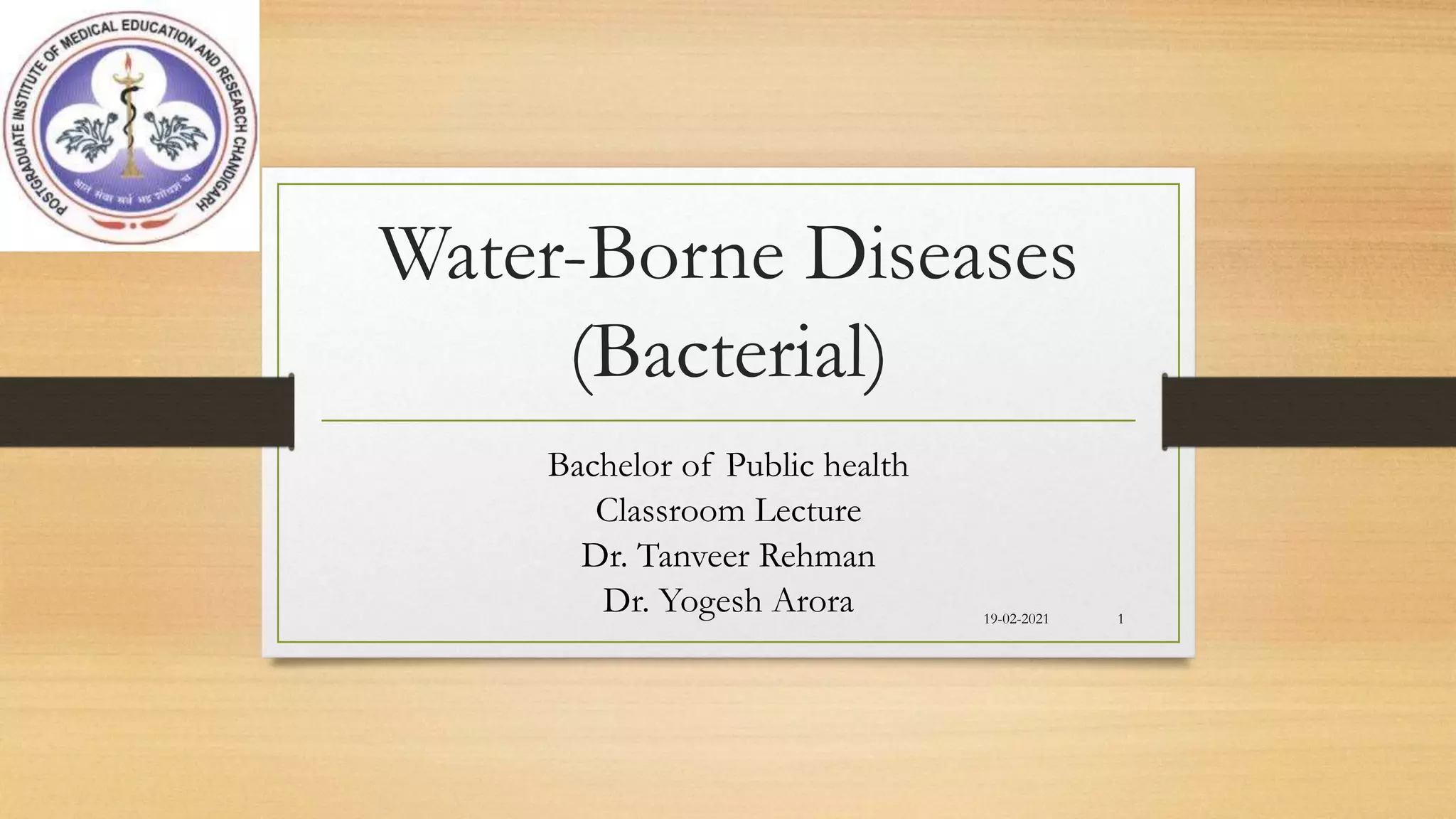Water borne diseases (bacterial) | PPTX