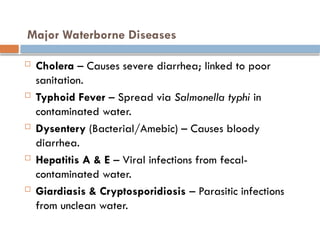 Water borne Pathogens in fresh water system | PPTX