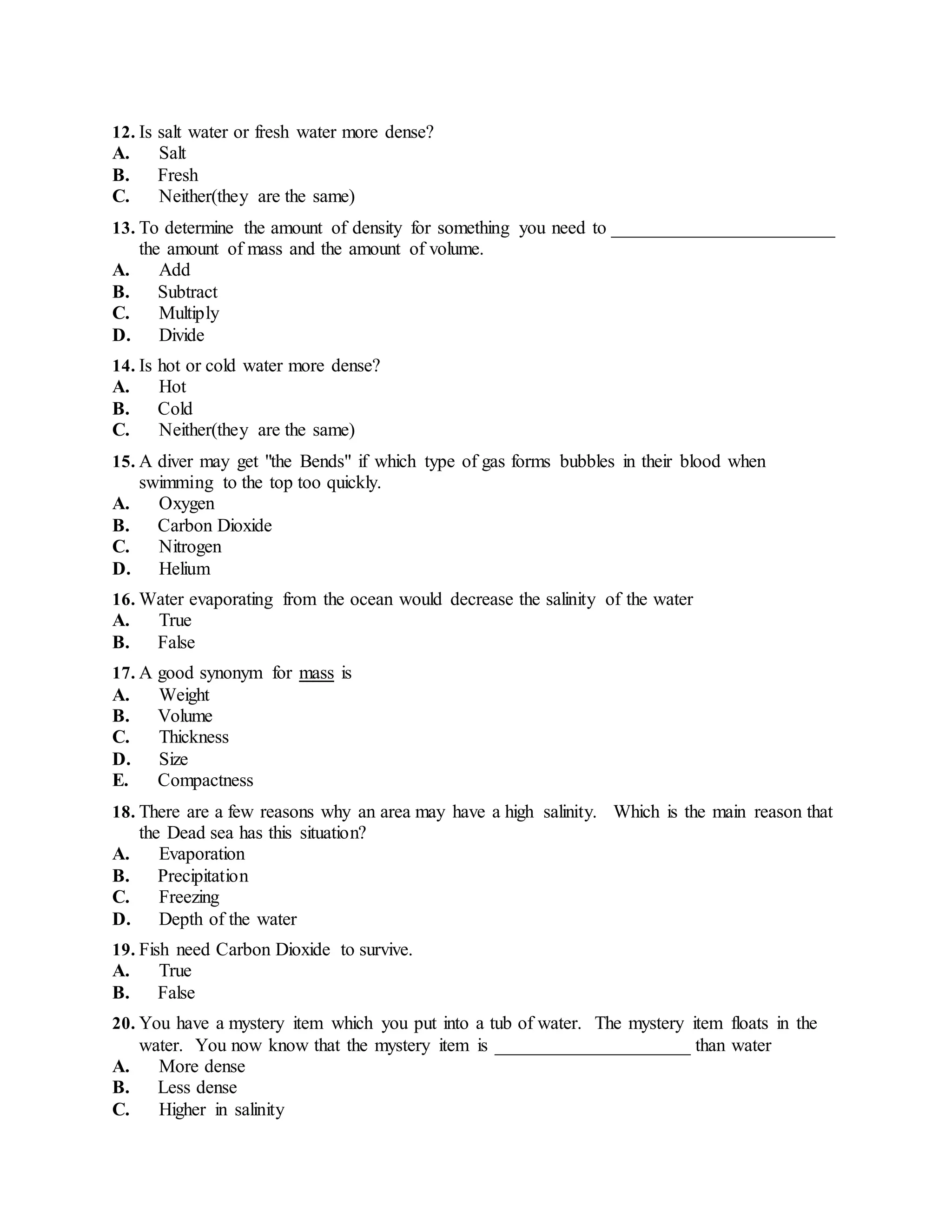 Water chemistry | DOCX