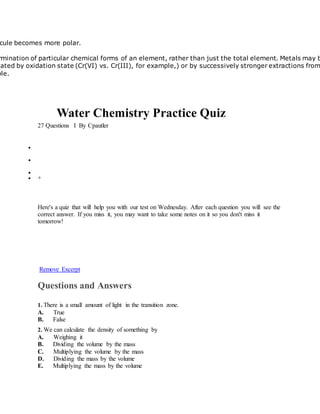 Water chemistry | DOCX