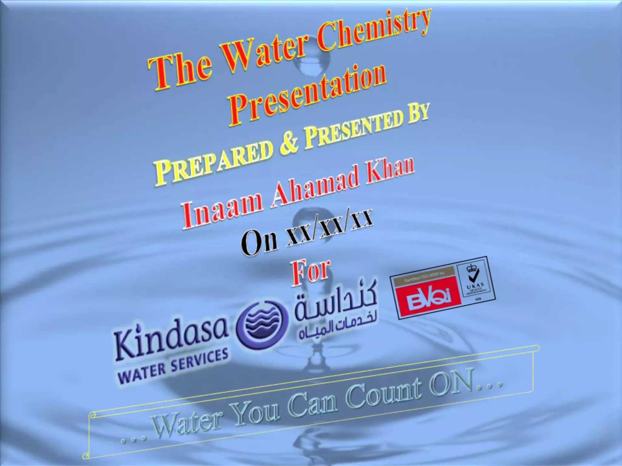 Water chemistry for kindasa 2 | PPT