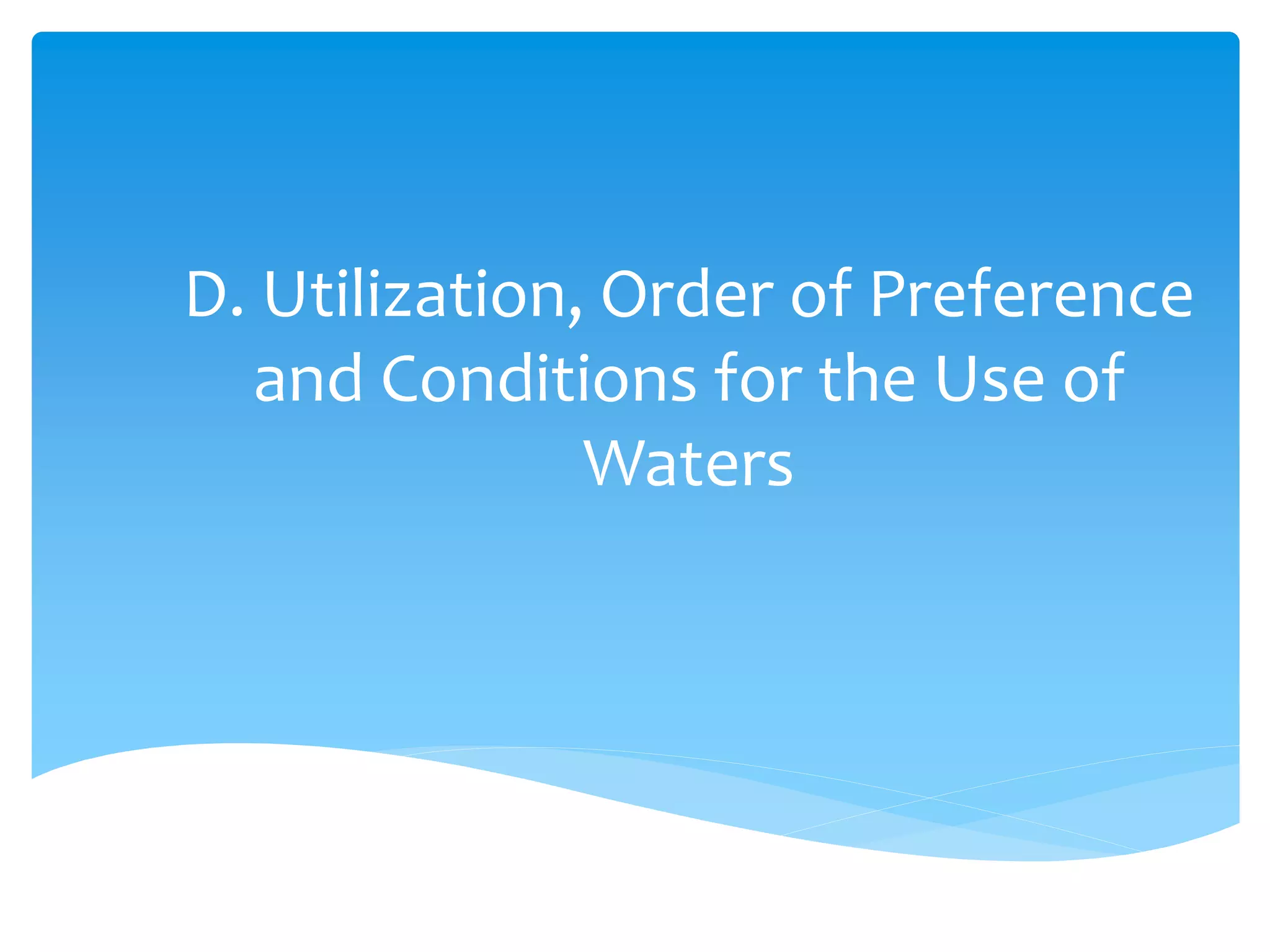 Water code d and e report | PPT