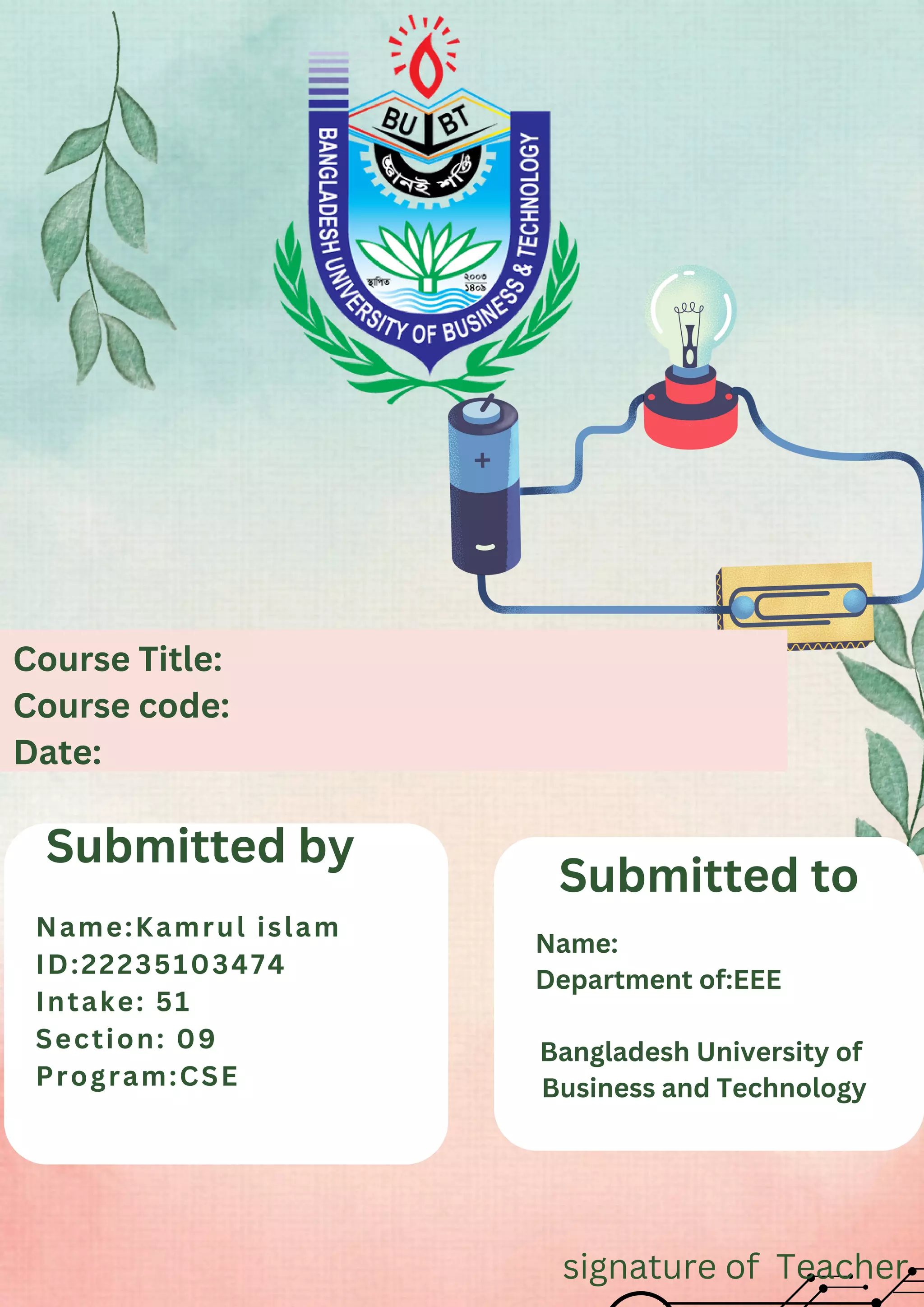 Bubt Cse Course Details Pdf