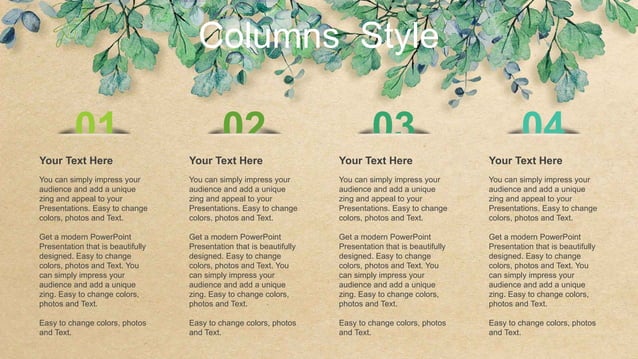 Watercolor Green Leaves Frame PowerPoint Templates.pptx