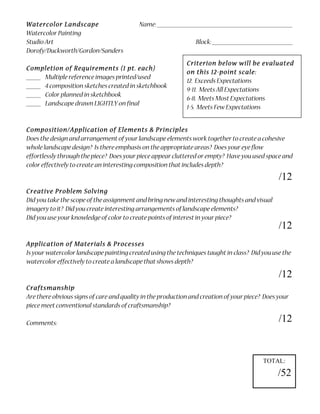 Watercolor landscape handout | PDF