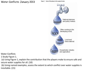 Water conflicts past papers | PPTX | Water Services | Home Utilities