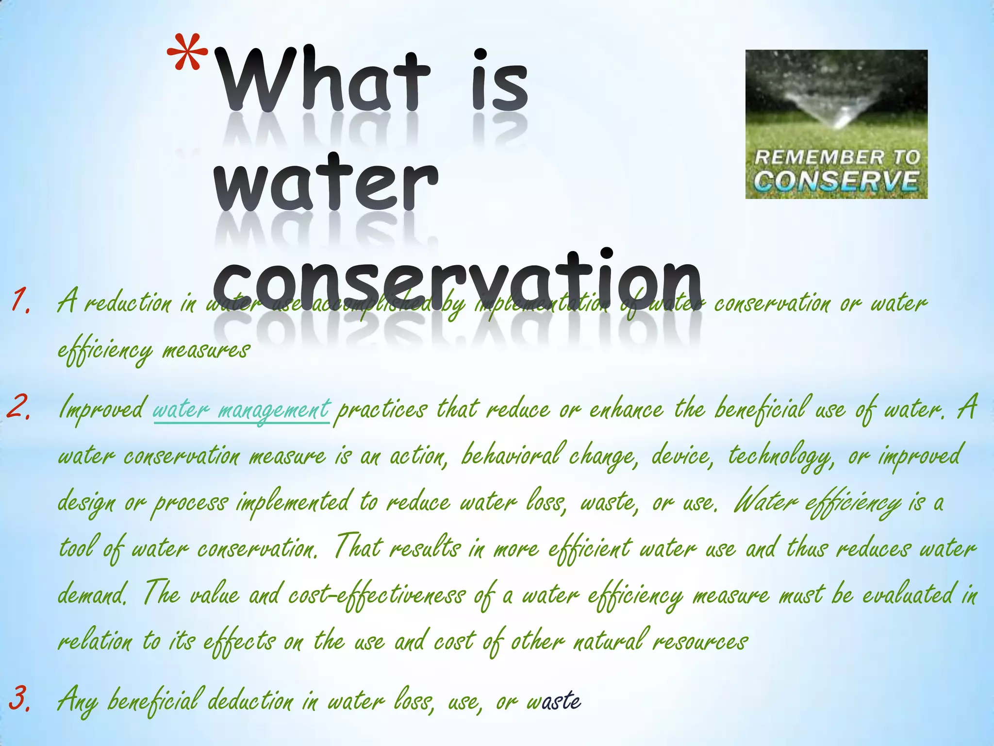 Water conservation. | PPTX