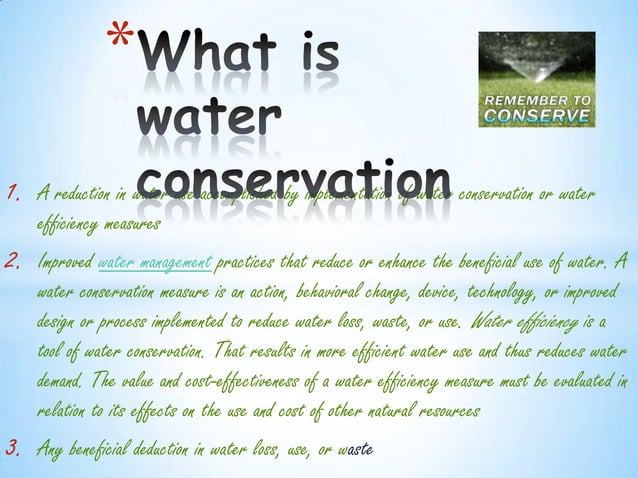 Water conservation. | PPT
