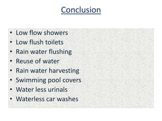 Water conservation | PPTX