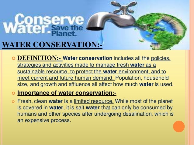 Water conservation