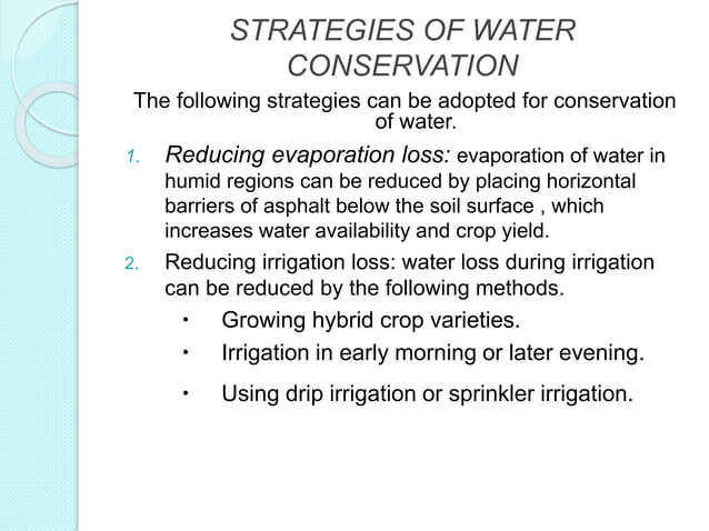 Water conservation | PPTX