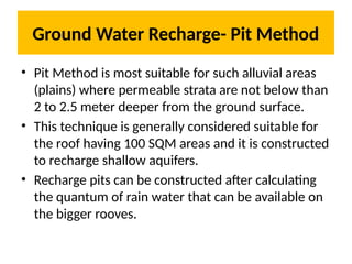 Water Conservation, Rain water harvesting, Gr. water hydrology | PPTX