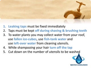 Top 10 Tips for Water Conservation | PPTX