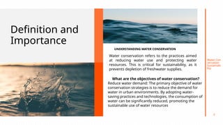 Water Conservation Sustainability Awareness | PPTX